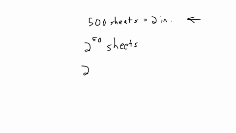 SOLVED:A ream of 20- lb paper contains 500 sheets and is about 2 in ...