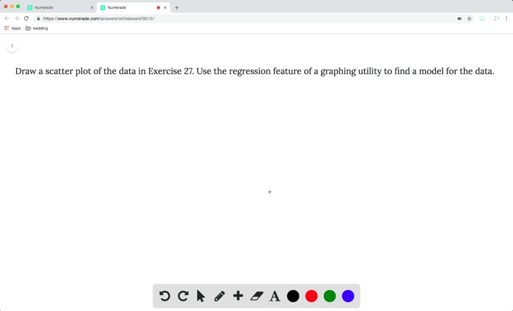 SOLVED:MODELING DATA Draw a scatter plot of the data in Exercise 27 . Use the regression feature ...