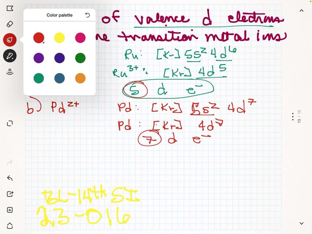 ⏩SOLVED:How many electrons are in the valence d orbitals in these ...