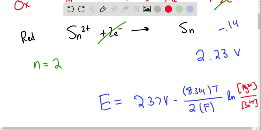 SOLVED:Write the Nernst equation for the following processes at some ...
