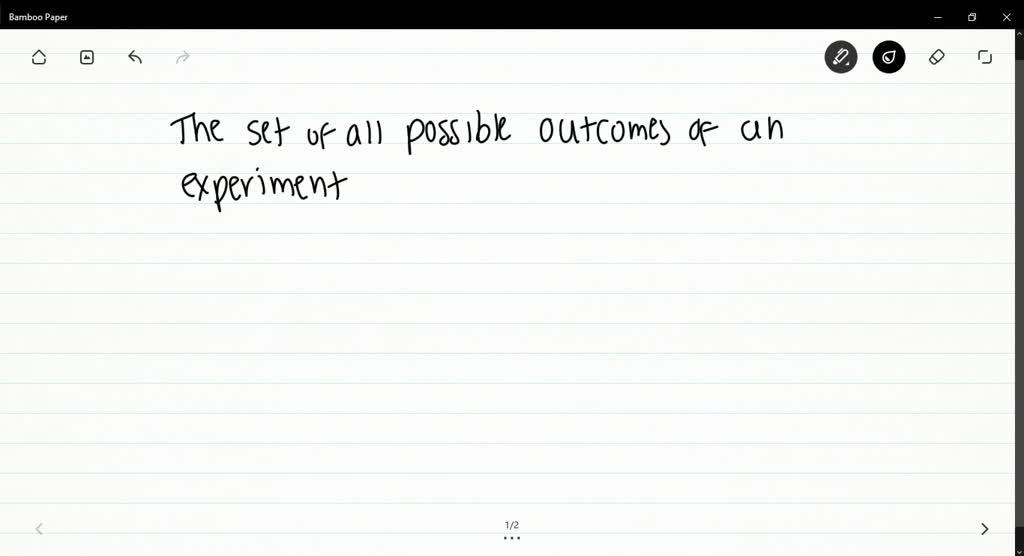 SOLVED:The of an experiment is the set of all possible outcomes.