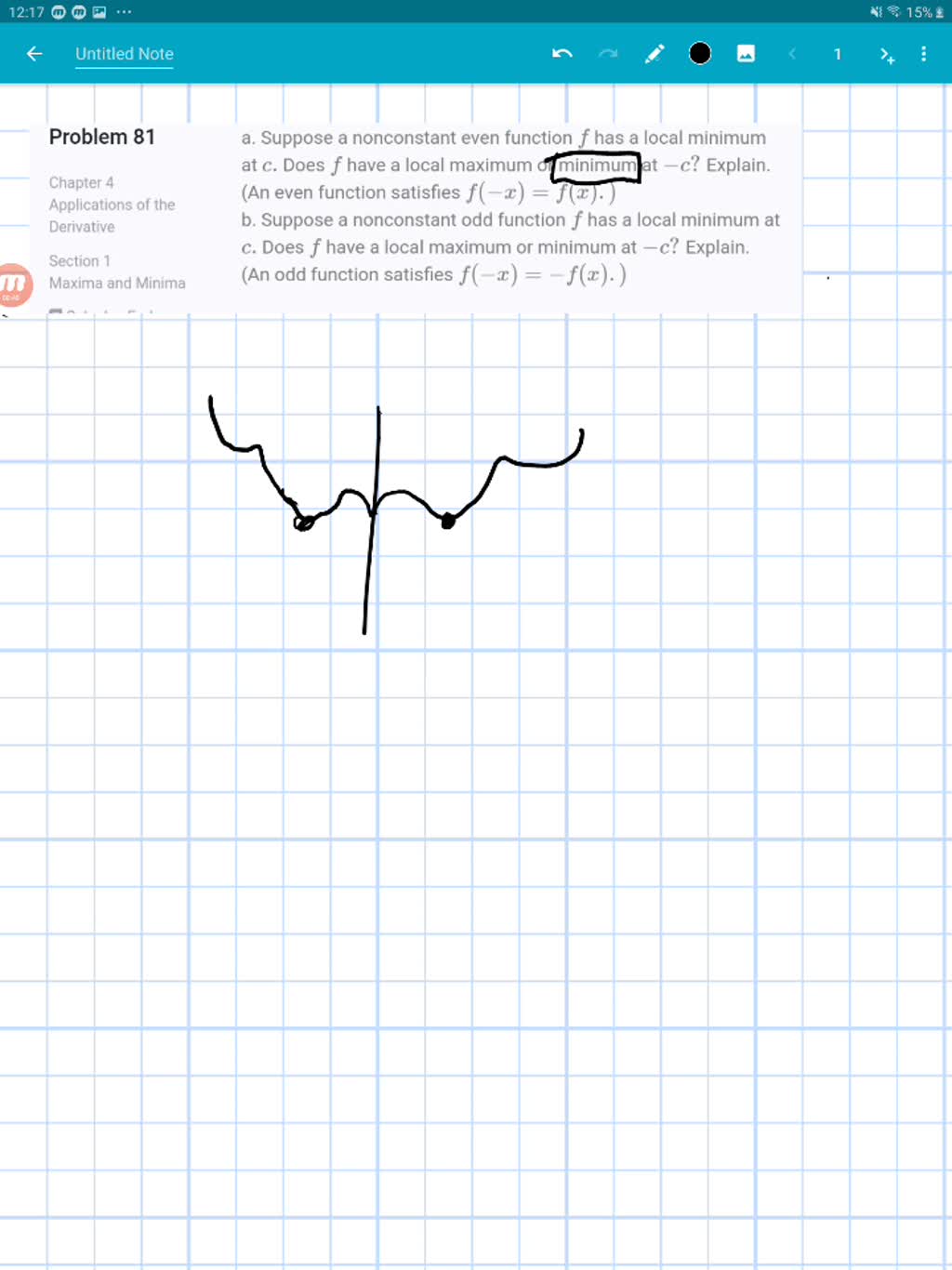 SOLVED:Classify each property of f(x) as pointwise, local, global, or nonexistent. (a) even ...