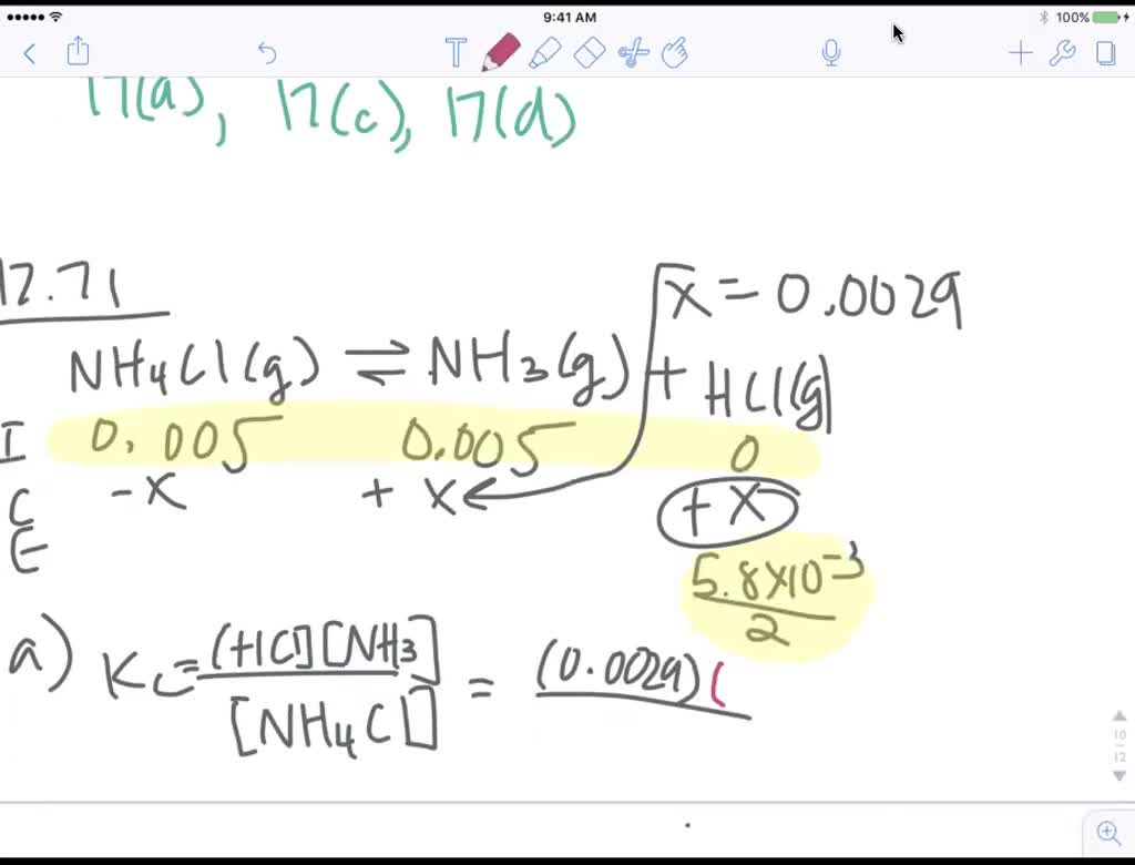 The equilibrium constant for the reaction NH3( g)+HCl( g) ⇄NH4 Cl( s ...