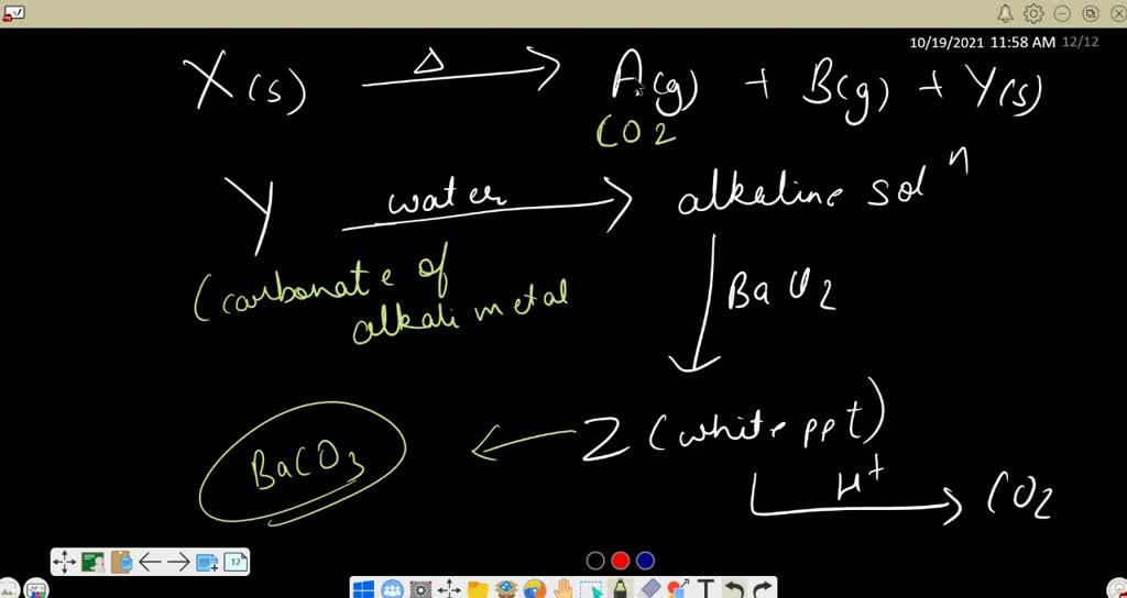 SOLVED:When 16.8 g of white solid X were heated, 4.4 g of acid gas A ...