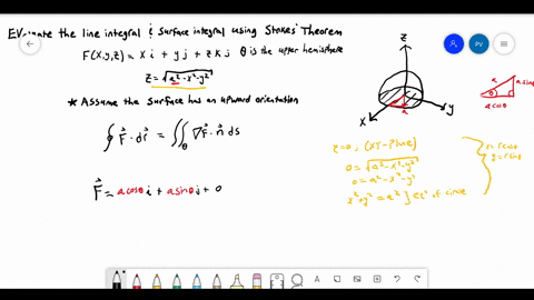 SOLVED:Verify Formula (2) in Stokes’ Theorem by evaluating the line integral and the surface ...