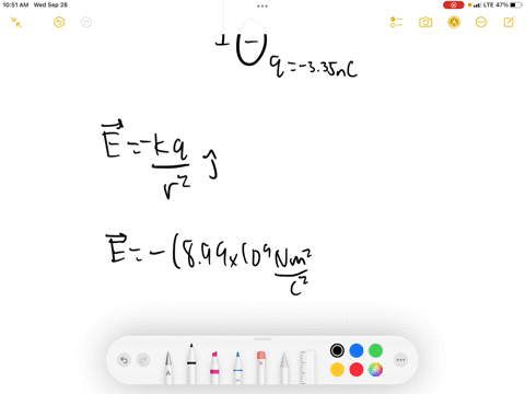SOLVED: A particle has charge -3.35 nC. (a) Find the magnitude and direction of the electric ...