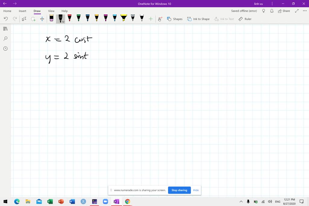 Solvedgraph The Plane Curve For Each Pair Of Parametric Equations By Plotting Points And 
