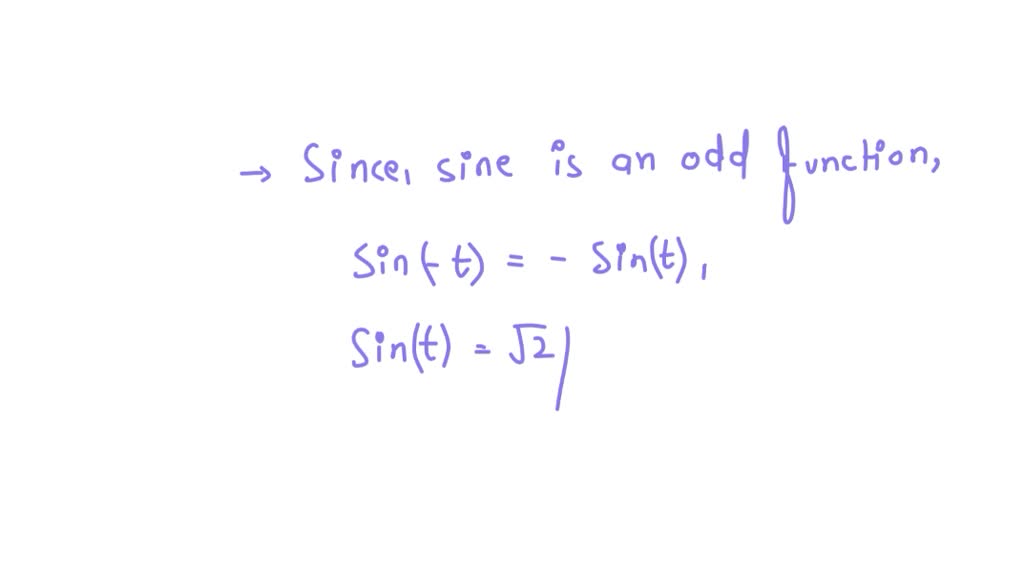 If sint=(√(2))/(2), what is the sin(-t) ? | Numerade