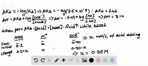 SOLVED:Calculate the pH of a solution that is 0.20M HOCl and 0.90 M ...