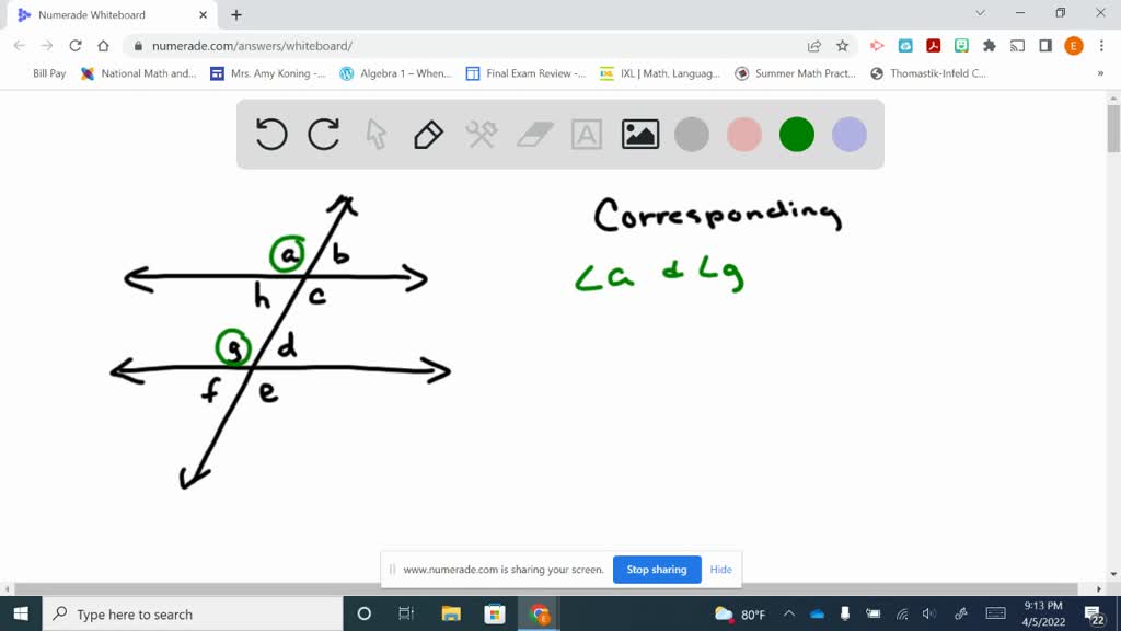 SOLVED:Refer to the figure. Identify a pair of corresponding angles.