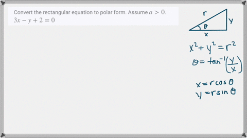 ⏩SOLVED:Convert the rectangular equation to polar form. Assume a>0.… | Numerade