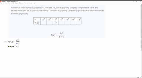 SOLVED:Numerical and Graphical Analysis In Exercises 3-8, use a graphing utility to complete the ...