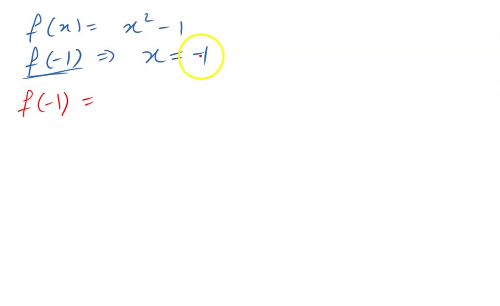 ⏩SOLVED:Concept Check For the function f(x)=x^2-1 a student claimed… | Numerade