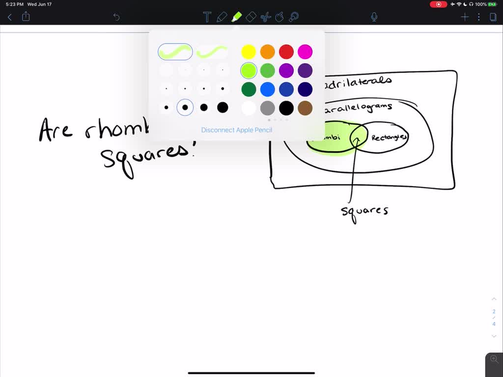SOLVED:The Venn diagram shows relationships among some quadrilaterals ...