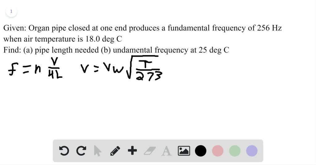SOLVED a Find The Length Of An Organ Pipe Closed At One End That 