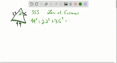 SOLVED:Triangular Field A triangular field has sides of lengths 22, 36 ...