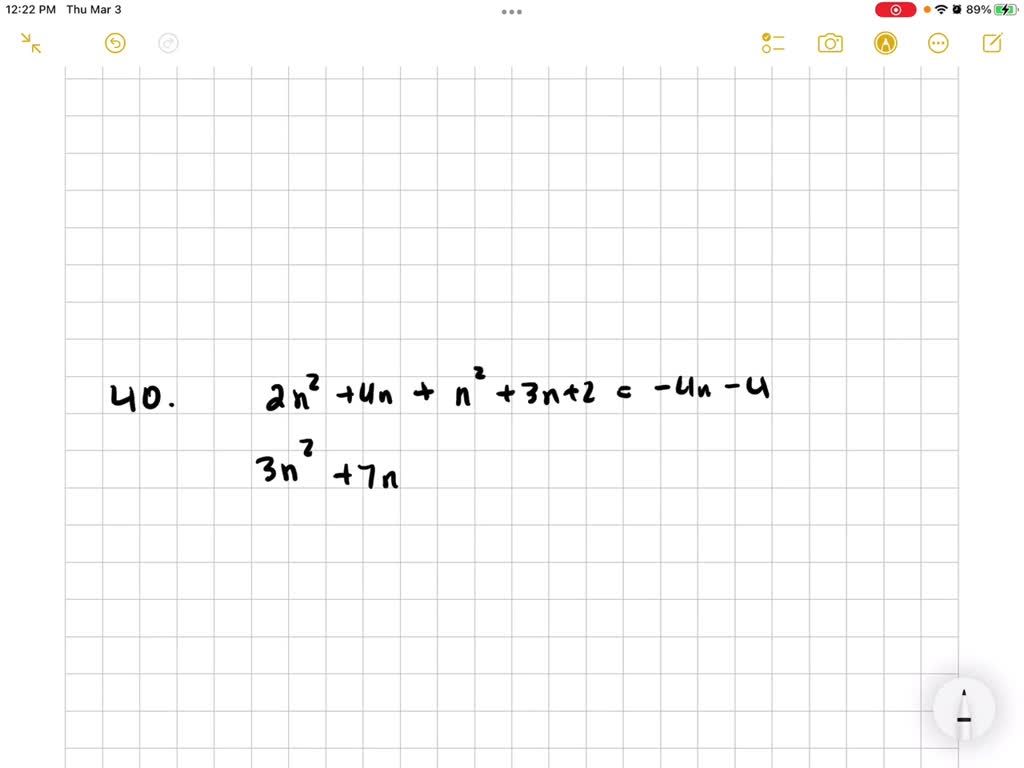 SOLVED:For Problems 1-44, solve each equation. (n)/(n+1)+(1)/(2)=(-2)/(n+2)