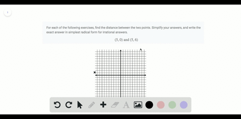 SOLVED:For each of the following exercises, find the distance between the two points. Simplify ...