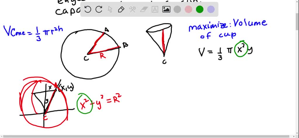 SOLVED: A cone-shaped drinking cup is made from a circular piece of ...