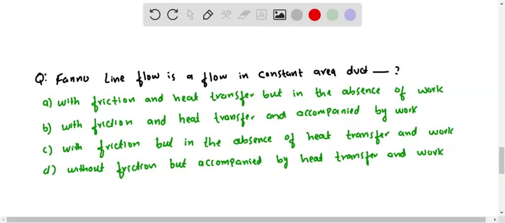 SOLVED:Fanno line flow is a flow in a constant area duct (a) with ...