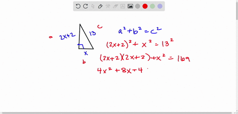 SOLVED:The hypotenuse of a right triangle is 13 units. If the length of ...