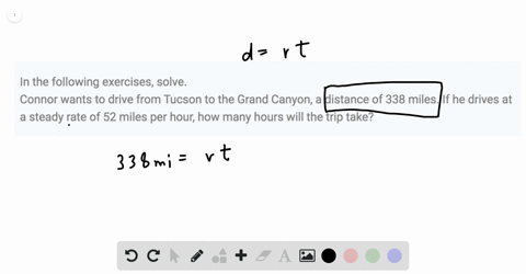 SOLVED:In the following exercises, solve. Connor wants to drive from ...