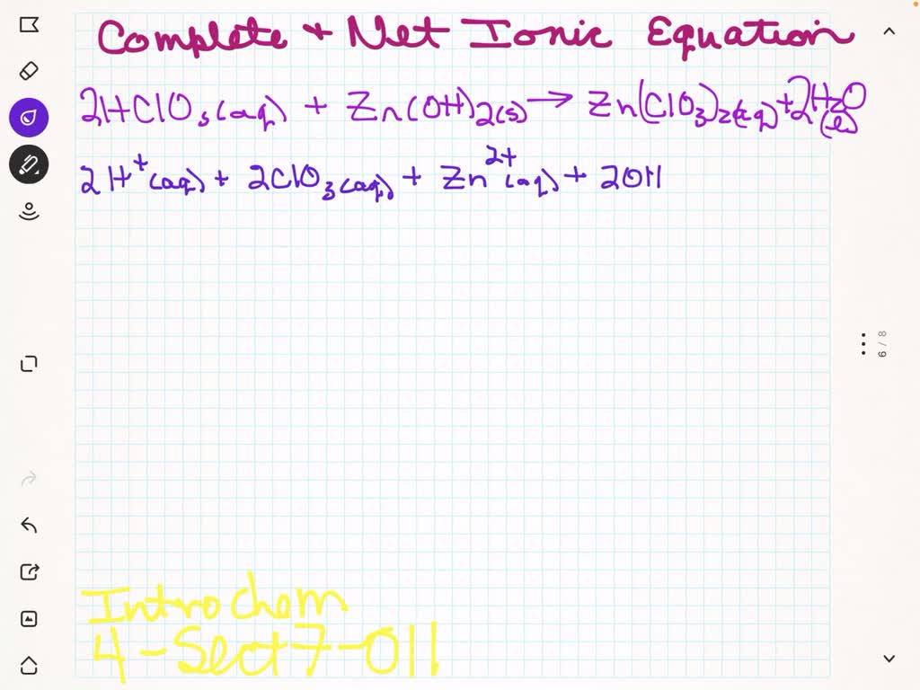 SOLVED:Write the complete and net ionic equations for the ...