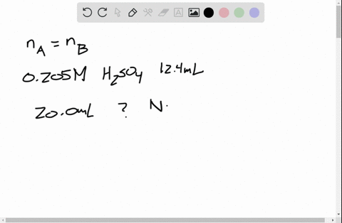 SOLVED:It took 12.4 mL of 0.205-M H2 SO4 solution to titrate 20.0 mL of a sodium hydroxide ...