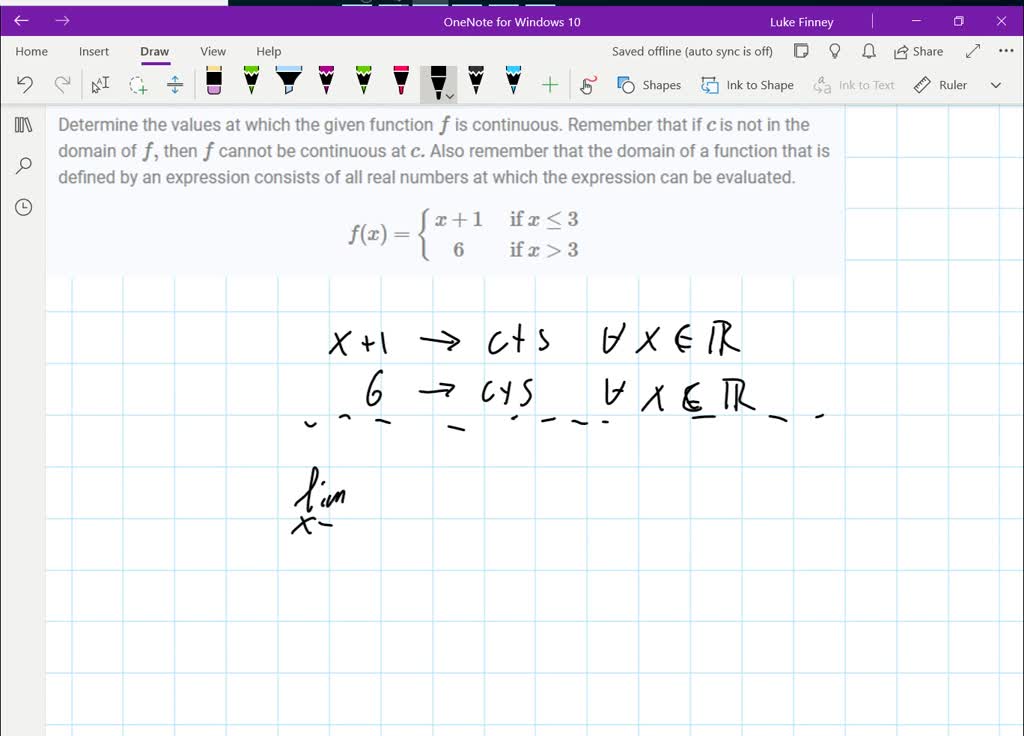 Solveddetermine The Values At Which The Given Function F Is Continuous Remember That If C Is 3474