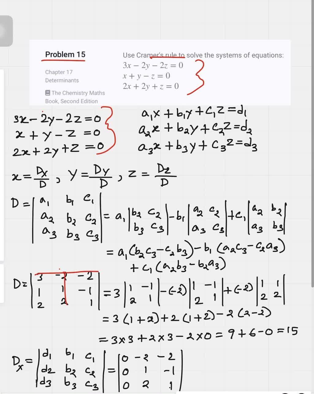 ⏩SOLVED:Use Cramer's rule to solve the systems of equations: 3 x-2 ...