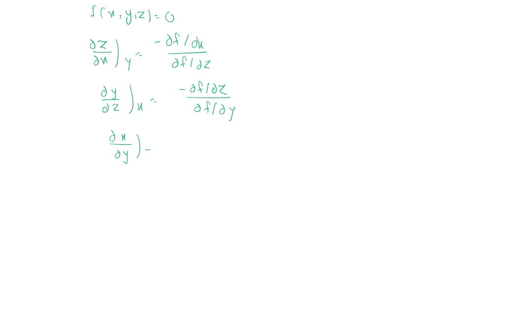 SOLVED:The equation F(x, y, z)=0 can be regarded as defining x as a function of y and z. Express ...