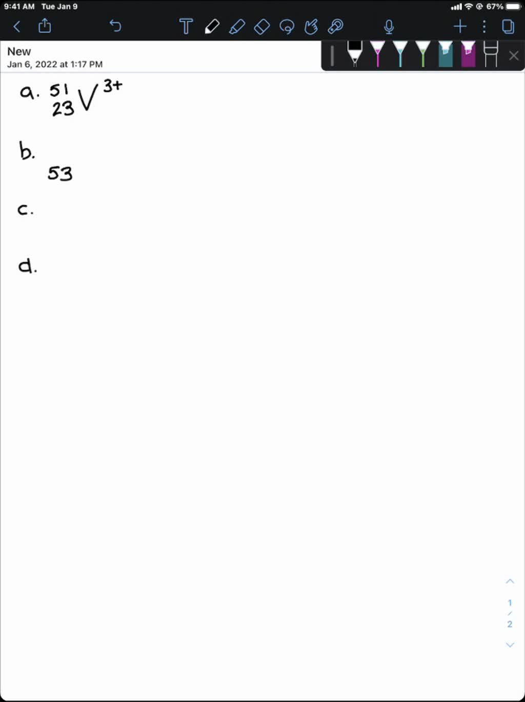 Write the symbol for the atom or ion of the species that contains (a ...
