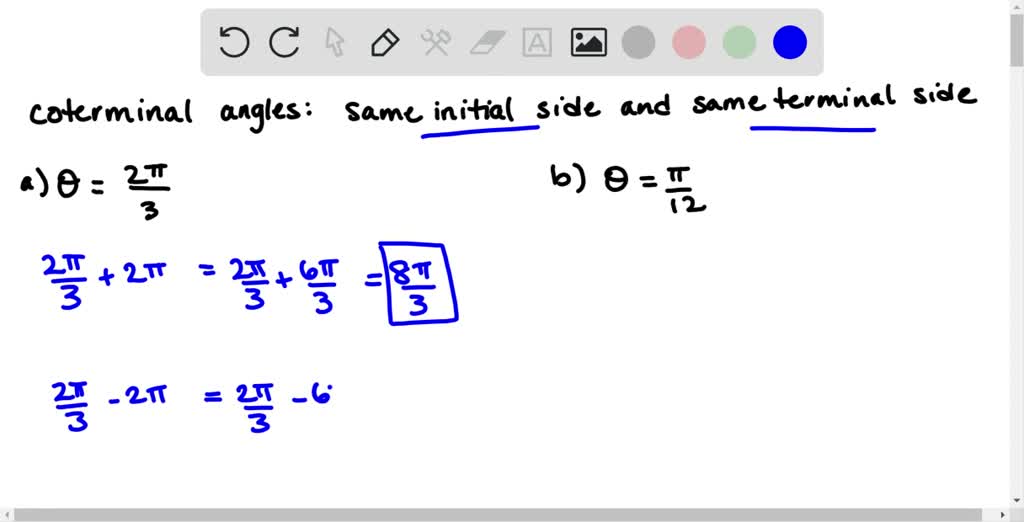 SOLVED In Exercises 27 30 Determine Two Coterminal Angles one SOLVED In Exercises 27 30 Determine Two Coterminal Angles one