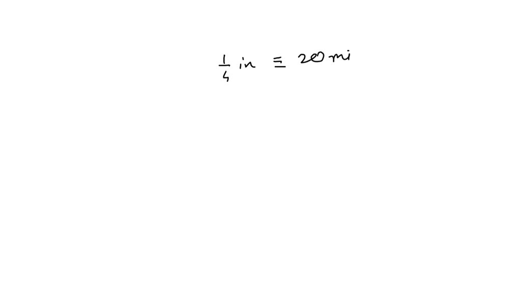 SOLVED:Using the scale (1)/(4) in=2 0 mi, find the length of the vector that represents each ...