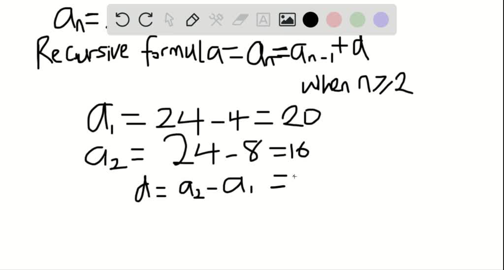 SOLVED:For the following exercises, use the recursive formula to write ...