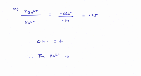 SOLVED: Beryllium oxide (BeO) may form a crystal structure that ...