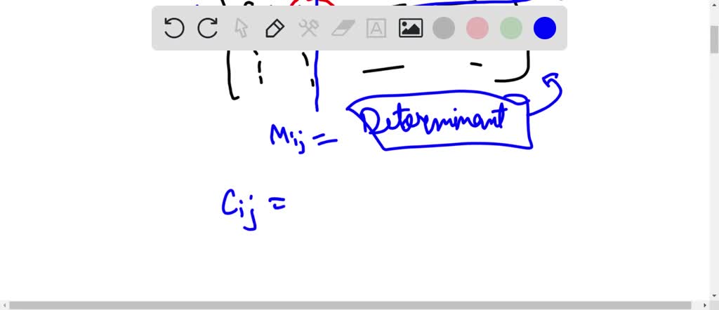 SOLVED:The minor of an element a(i, j) of a matrix A is the determinant ...
