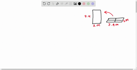 A uniform rectangular marble slab is 3.4 m long and 2.0 m wide. It has ...