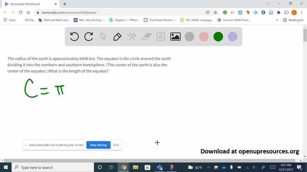 SOLVED: The equatorial radius of the earth is 3963 miles. What is the earth's circumference in ...