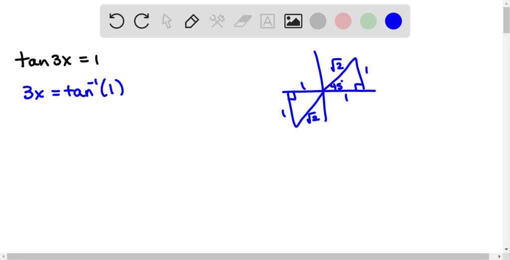 SOLVED:In Exercises 39-44, solve the multiple-angle equation. tan3x = 1