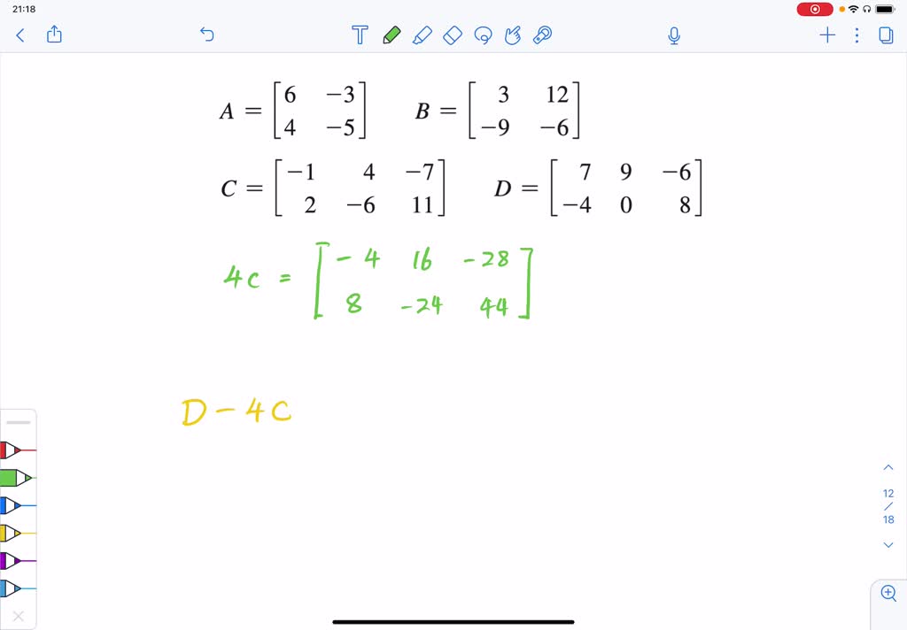 ⏩SOLVED:Use matrices A, B, C, and D to find the indicated matrices.… | Numerade