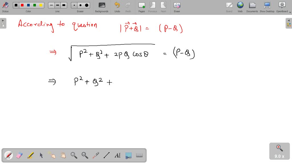 Solved If The Magnitude Of The Sum Of The Two Vectors Is Equal To The