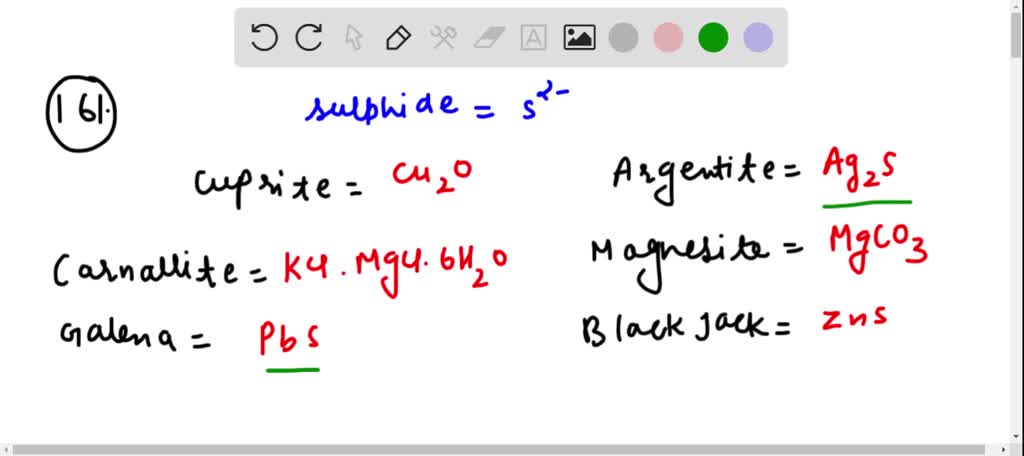 SOLVED:The number of sulphide minerals of the following is Cuprite ...