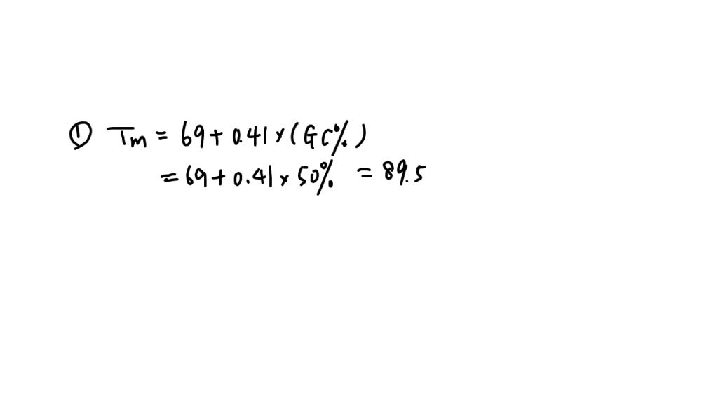 The relationship between the melting Tm and GC content can be expressed ...