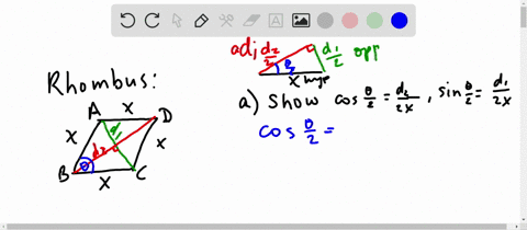 A line is drawn through the vertex acute angle in a rhombus...