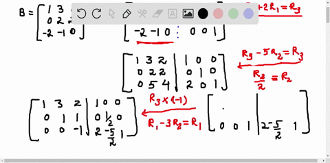 SOLVED:Find the inverse of the matrix and verify that A^-1 A=A A^-1=I2 and B^-1 B=B B^-1=I3 . B ...