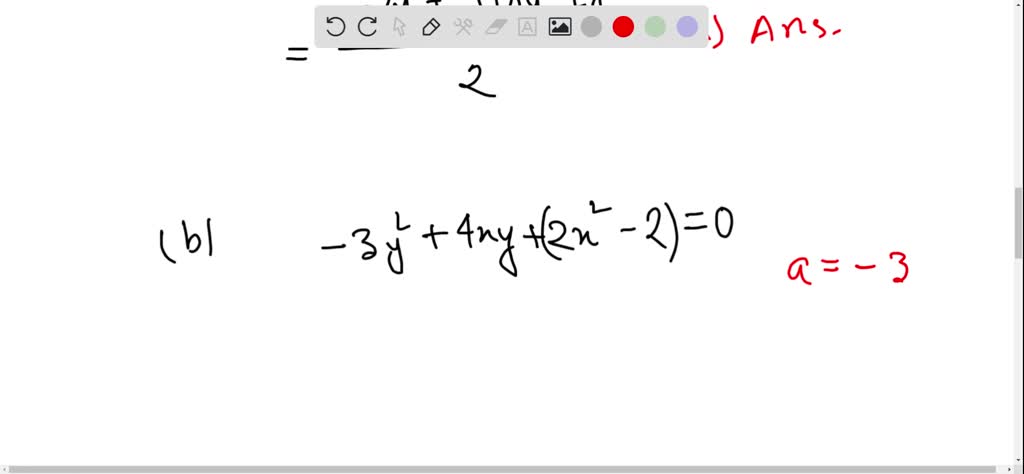 SOLVED:(a) solve for x in terms of y, and (b) solve for y in terms of x ...