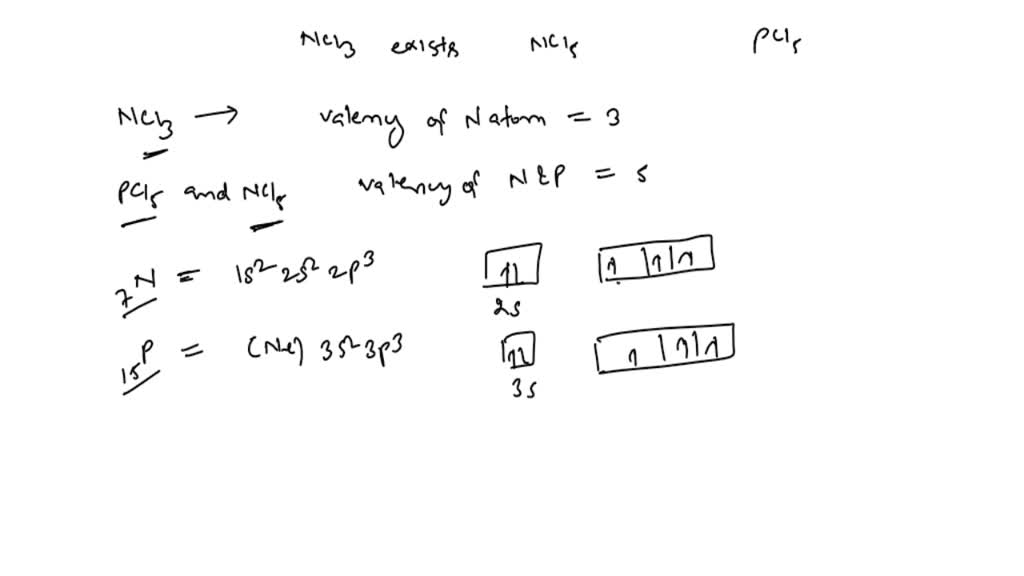 PCl3 and PCl5 both exists; NCl3 exists but NCl5 does not exist. It is ...