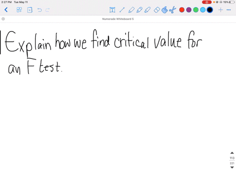 SOLVED:Explain how to find the critical value for an F -test.