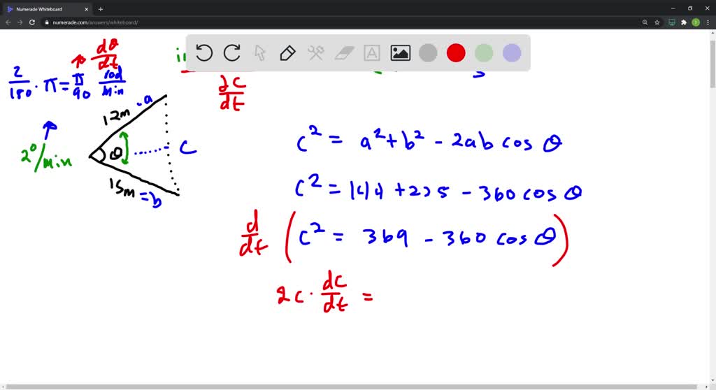 SOLVED: Two sides of a triangle have lengths 12 m and 15 m. The angle ...